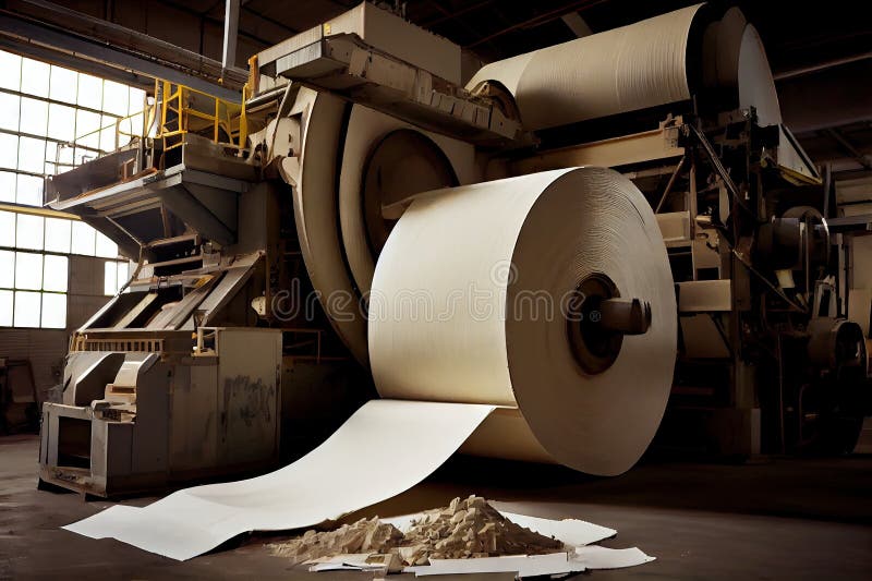 Pulp and Paper Machine in Action, with Conveyor Belt Transporting ...