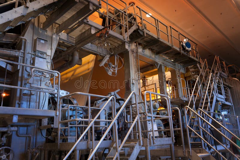 Paper Mill - Inside Panoramic View Stock Photo - Image of forest, pipes ...