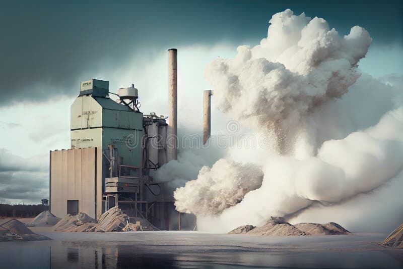Pulp and Paper Mill, with Steam Rising from the Water in the Bleaching ...