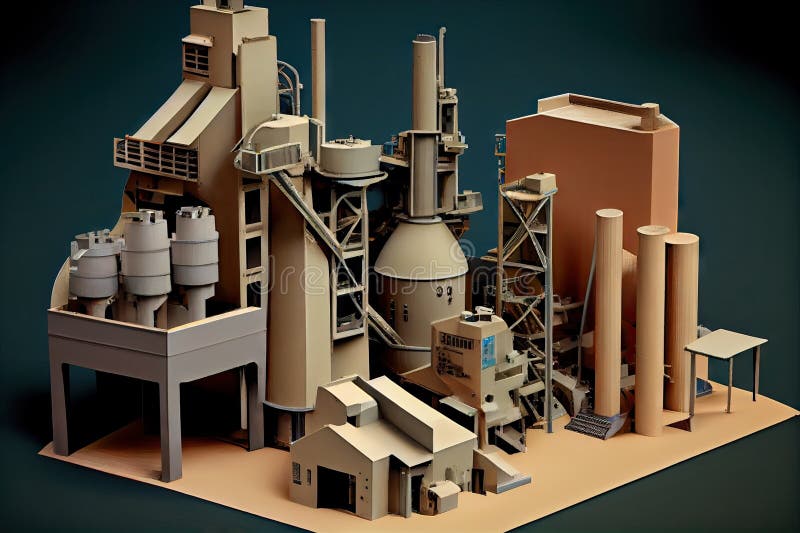 Pulp and Paper Mill, with Towering Processing Machines and Conveyor ...