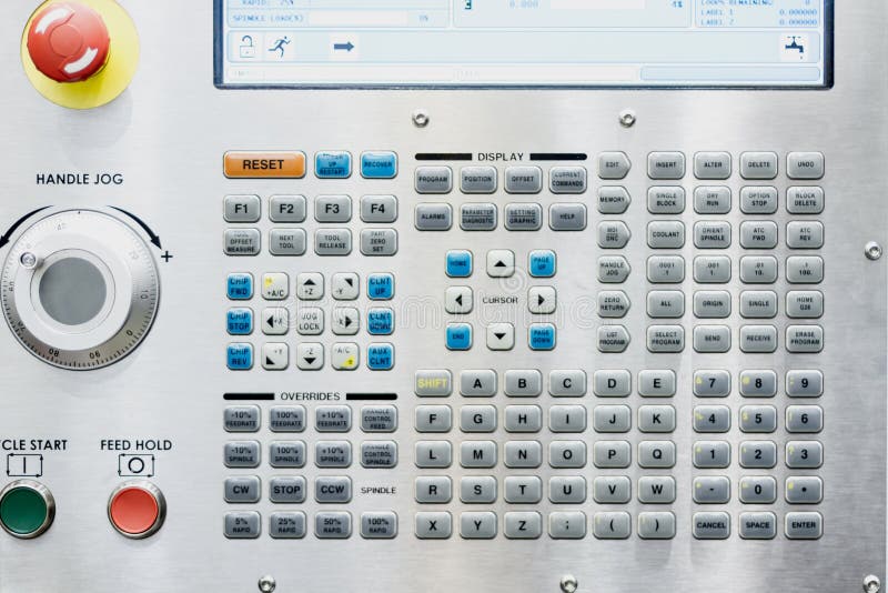 Pulpitu operatora CNC zdjęcie stock. Obraz złożonej z monitor - 64038940