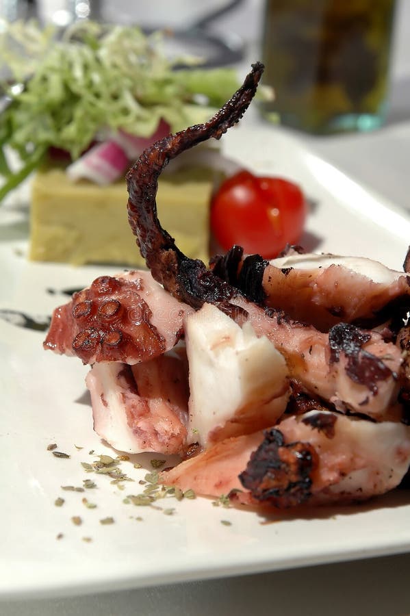 Pulpo asado a la parilla foto de archivo. Imagen de grilled - 3540026
