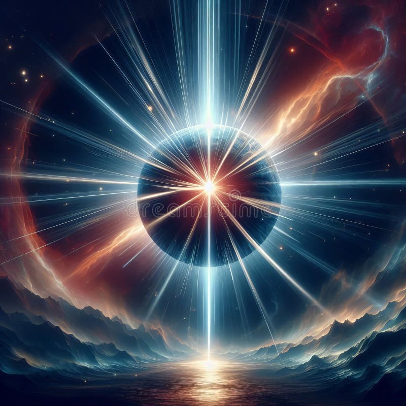 A Pulsar with Beams of Light that Resemble a Lighthouse in Space Stock ...