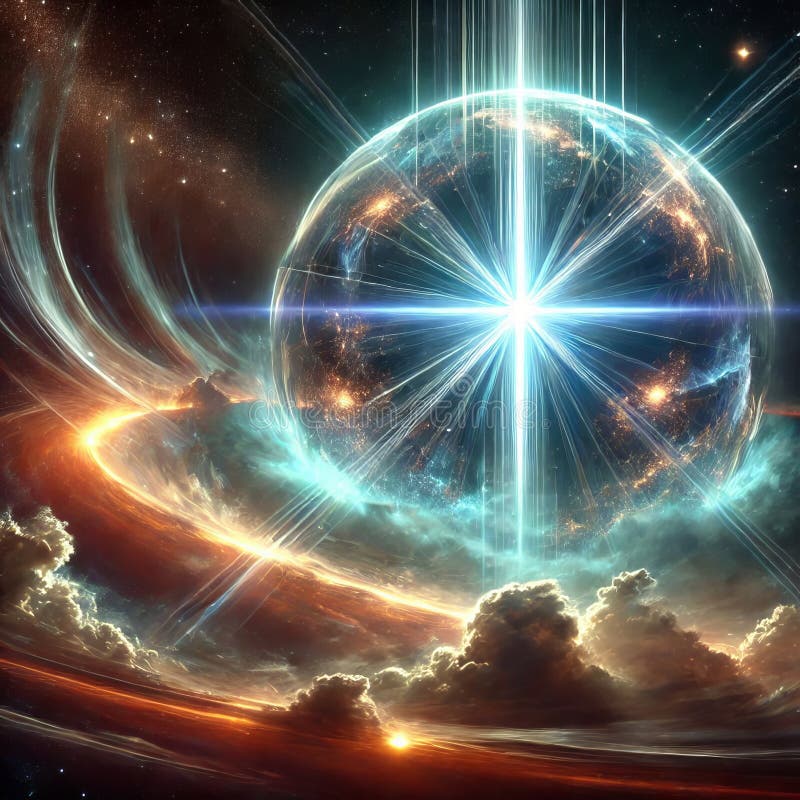 A Pulsar with Beams of Light that Resemble a Lighthouse in Space Stock ...