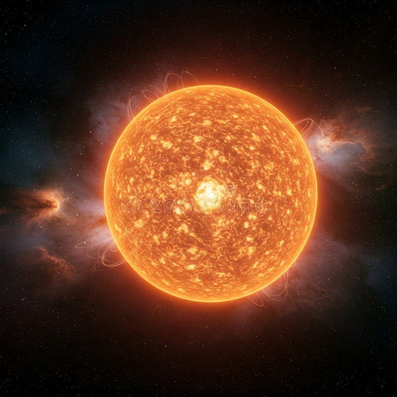 A Pulsar or Neutron Star with Intense Stellar Activity. Stock Photo ...