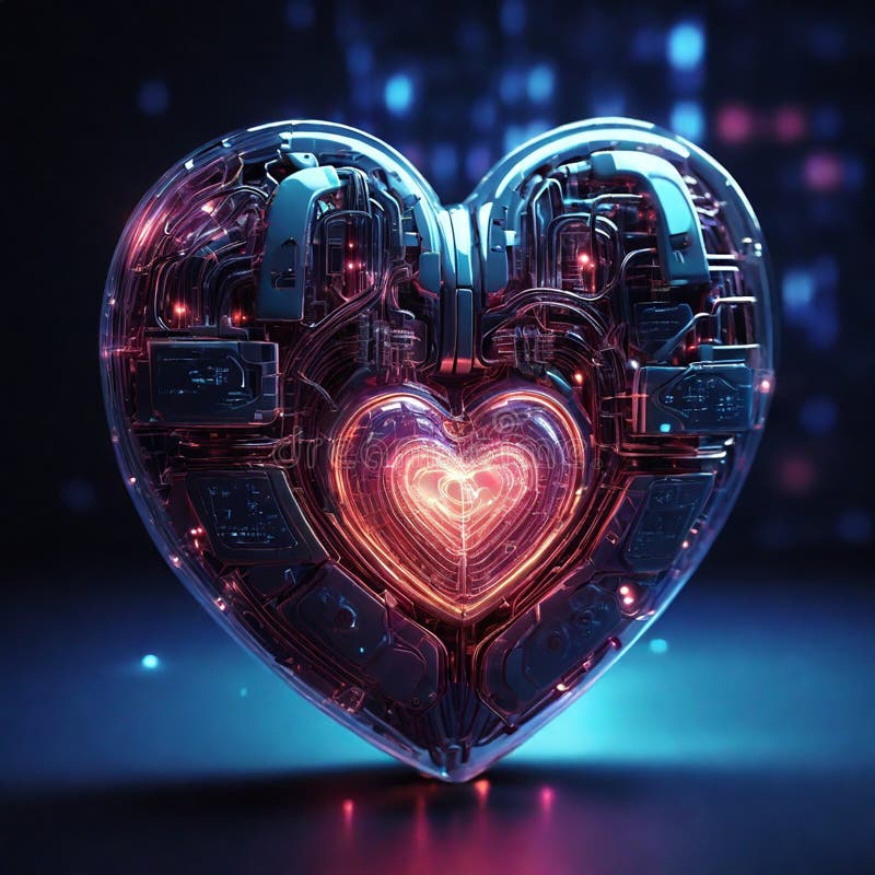 A Pulsating Digital Heart, Representing the Interconnectedness of ...
