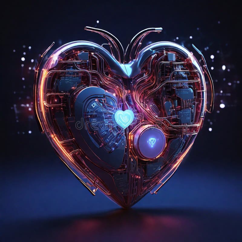 A Pulsating Digital Heart, Representing the Interconnectedness of ...