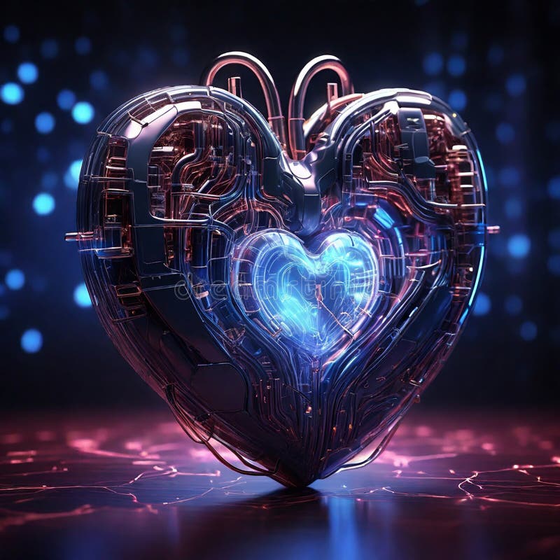 A Pulsating Digital Heart, Representing the Interconnectedness of ...