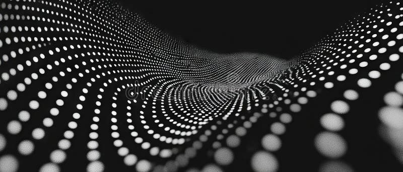 Pulsating Dot Texture Creates Dynamic Waves on a Black Background with ...