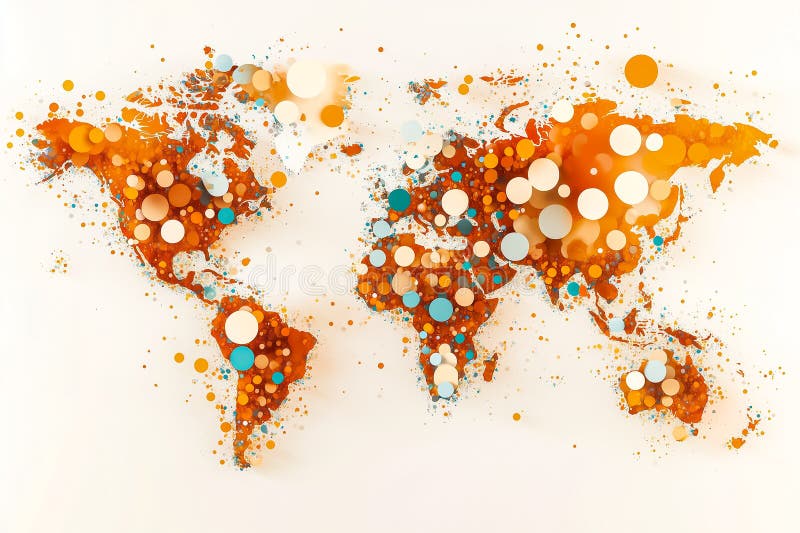 Pulsating Dots on a World Map Highlight Various Locations and Their ...