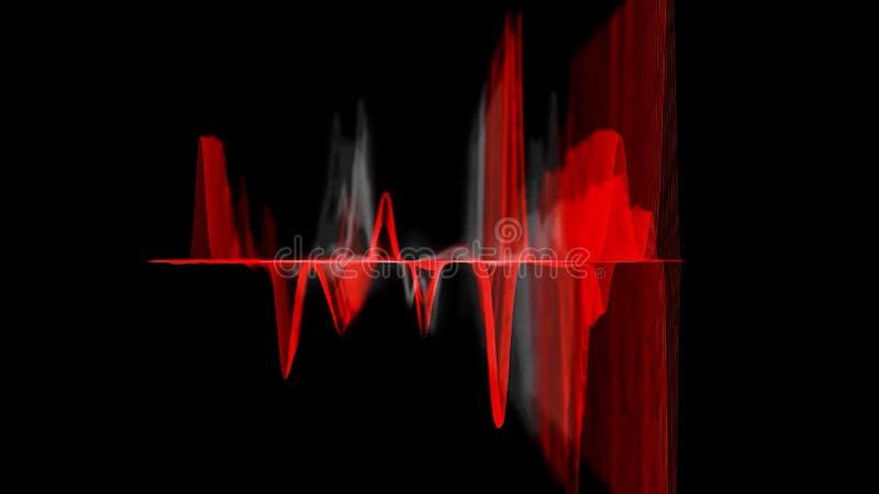 Pulsating ECG-inspired Waves Dissolve into a Red Tunnel of Light Stock ...