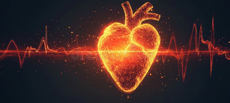 Pulsating Glowing Heart Vector Illustration of Cardiology and Health ... Pulsating Glowing Heart Vector Illustration of Cardiology and Health ...