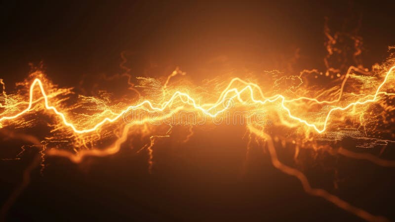 Pulsating Golden Electric Waves on a Dark Background Stock Image ...