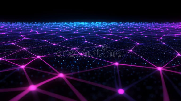 A Pulsating Light Background with an Intersecting Cyber Grid Stock ...
