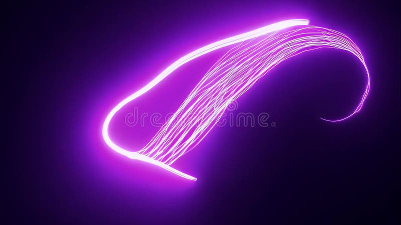 Pulsating Light Trail Glowing in Neon Purple, a Black Background Stock ...