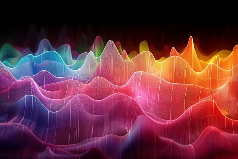 Pulsating Wave Pattern Displayed in a Multi Colored Abstract and ...