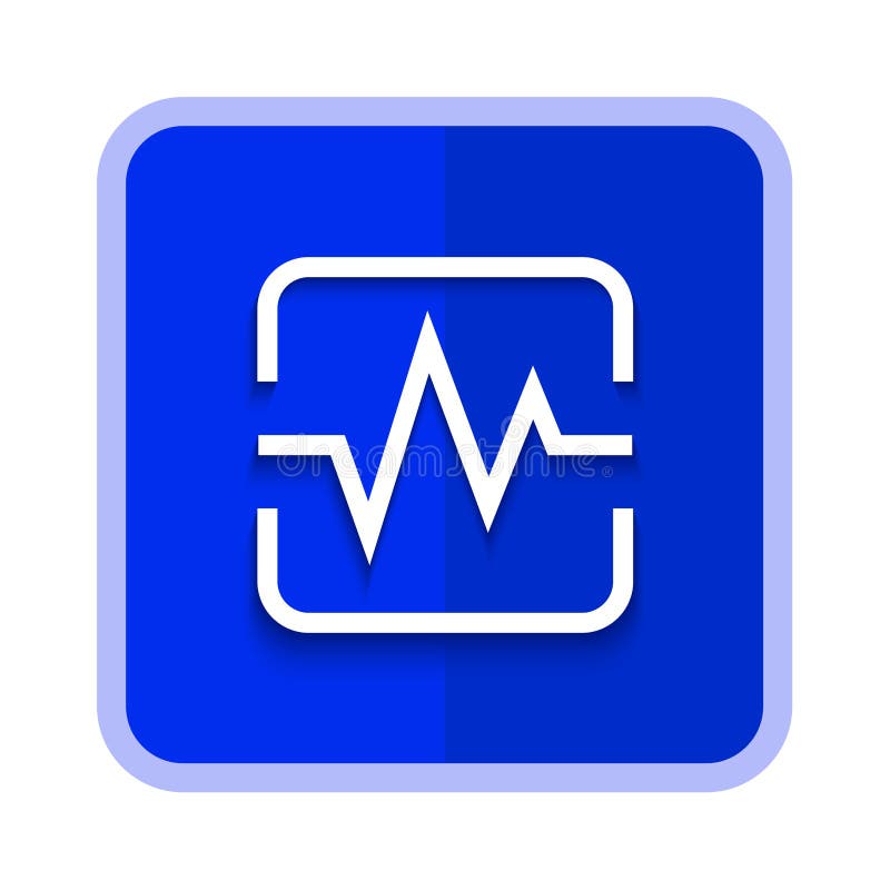 Pulse blue button stock vector. Illustration of beats - 129703229