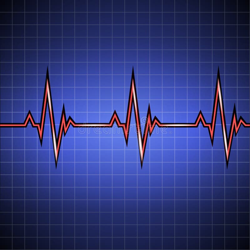 Pulse Cardiogram On The Monitor In The Cell Heart Rate Data Vector