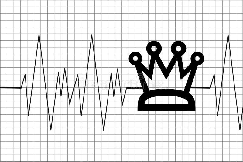 Pulse and Corona. Cardiogram and Crown. Simple Illustration Stock ...