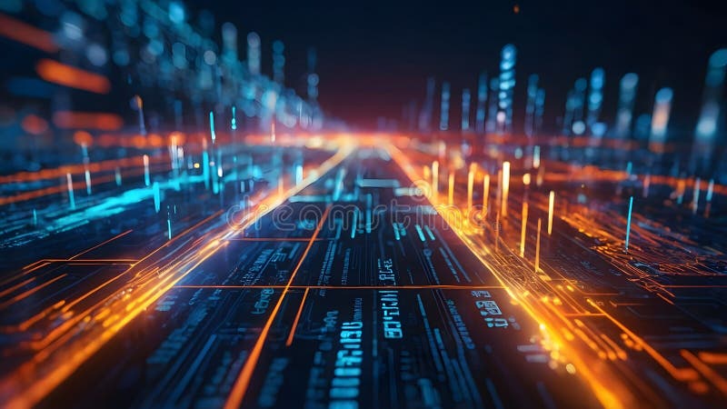 The Pulse of Future Networks Stock Illustration - Illustration of data ...