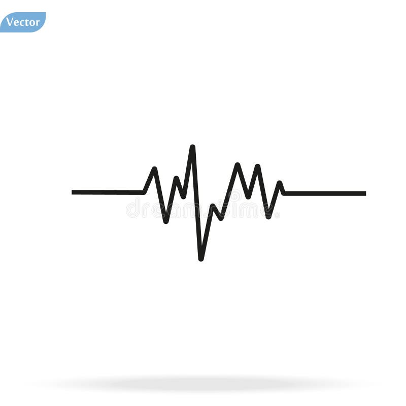 Pulse Heart Rate Vector Icon in Flat Style. Heart Rate, Pulse Beat ...