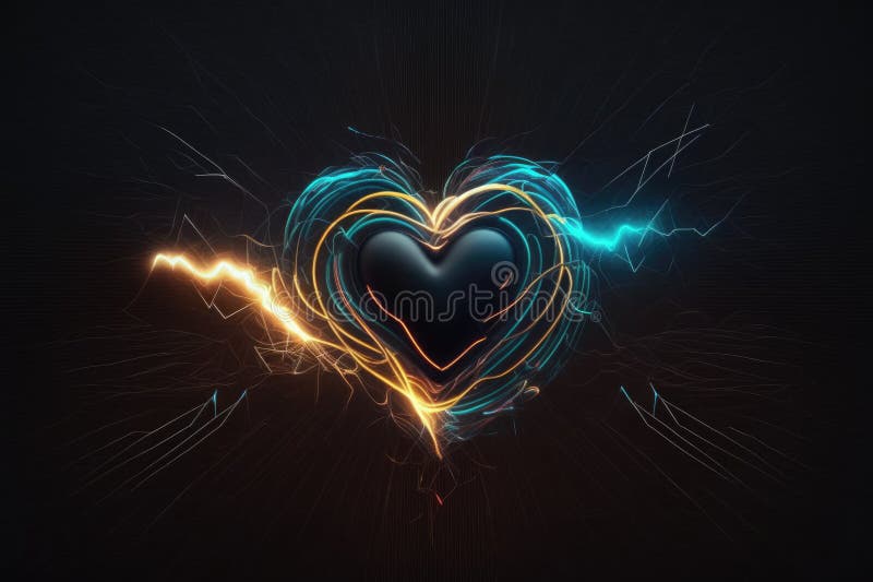 Pulse and Heart Rate in Vibrant Colors Against a Dark Background Stock ...