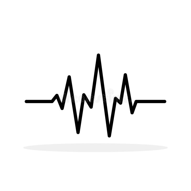 Pulse Icon. Black Heart Beat Icon. Linear Symbols of ECG Stock ...
