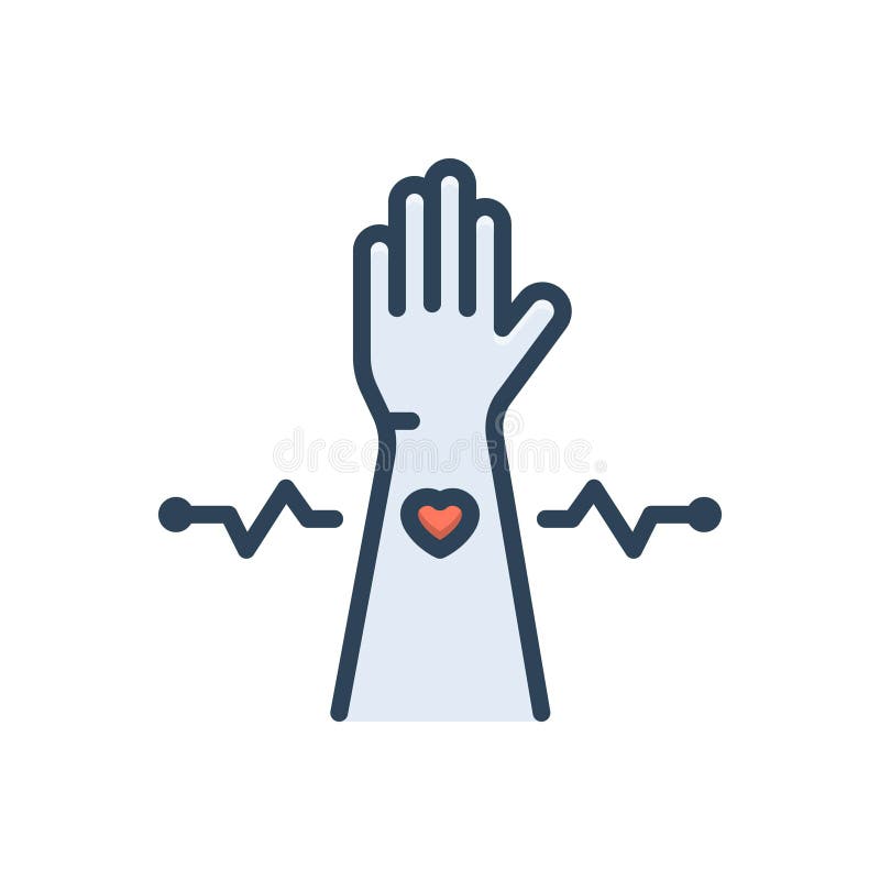 Color Illustration Icon for Pulse, Heart and Beating Stock Illustration ...