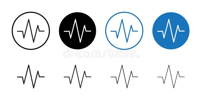 Pulse Icon Isolated Flat Vector in Outline Stock Vector - Illustration ...