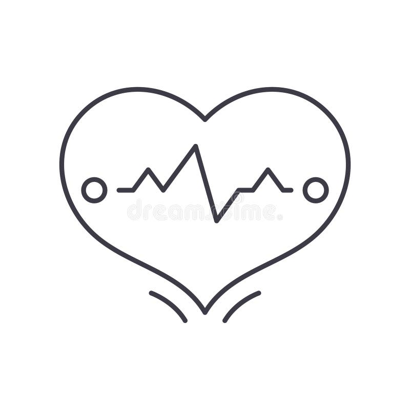 Pulse Icon, Linear Isolated Illustration, Thin Line Vector, Web Design ...