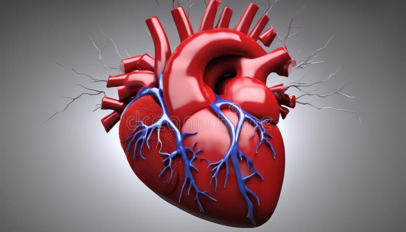 Pulse of Life - a 3D Rendition of a Heart Stock Illustration ...