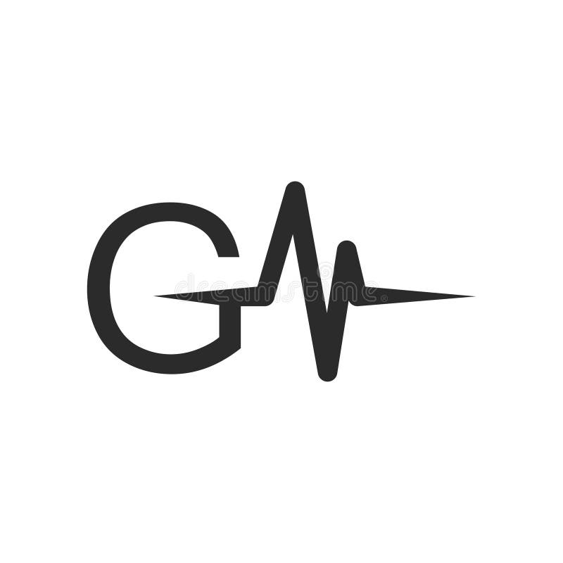 Pulse line initial letter stock vector. Illustration of song - 269380462