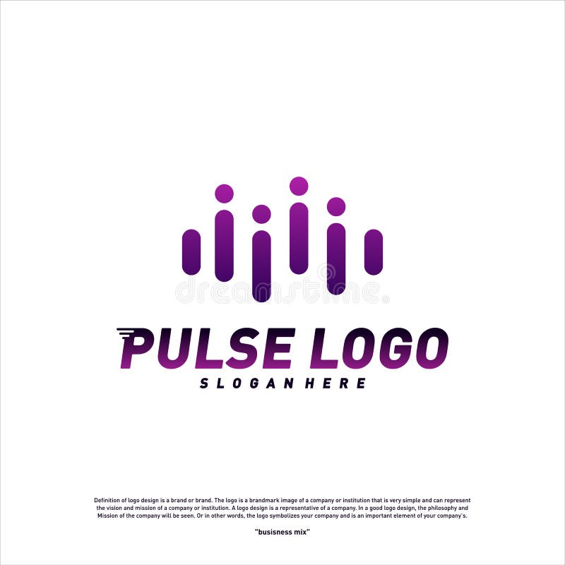 Pulse Logo Design Concept Vector. People Beat Logo Template Vector ...