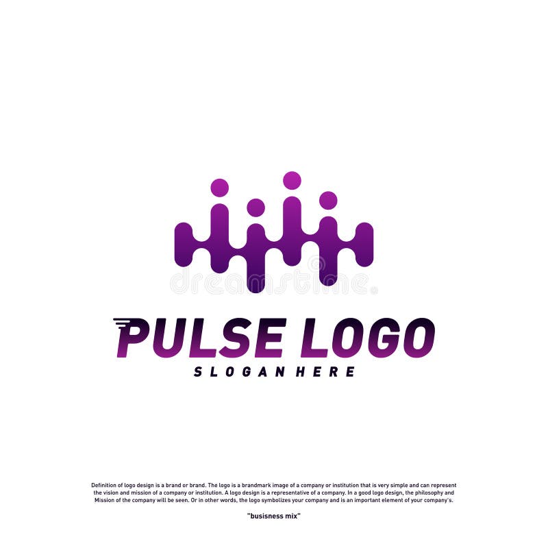 Pulse Logo Design Concept Vector. People Beat Logo Template Vector ...