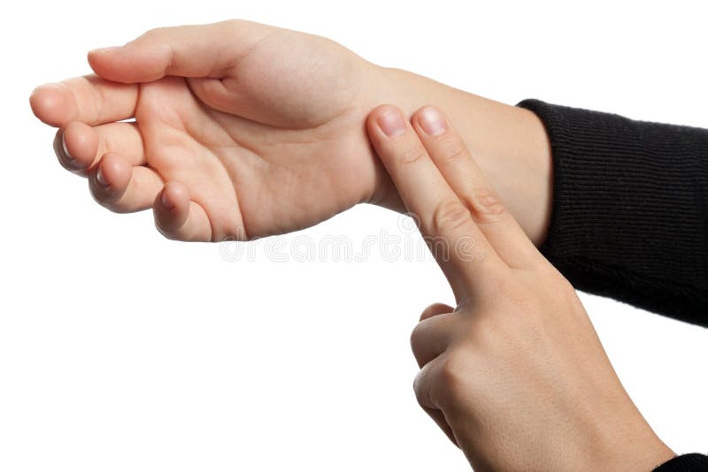 Pulse measuring stock image. Image of medical, heartbeat - 16043081