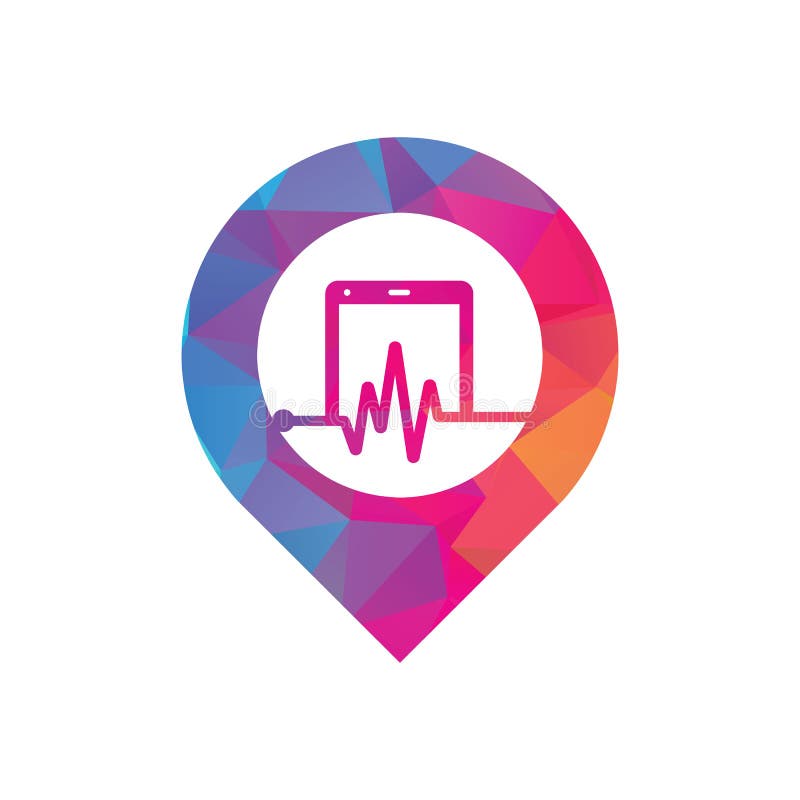 Pulse Mobile Gps Shape Concept Logo Template Design Stock Vector ...