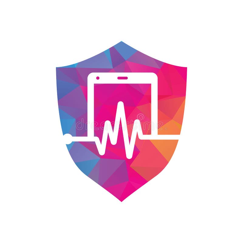 Pulse Mobile Drop Shape Concept Logo Template Design Stock Vector ...