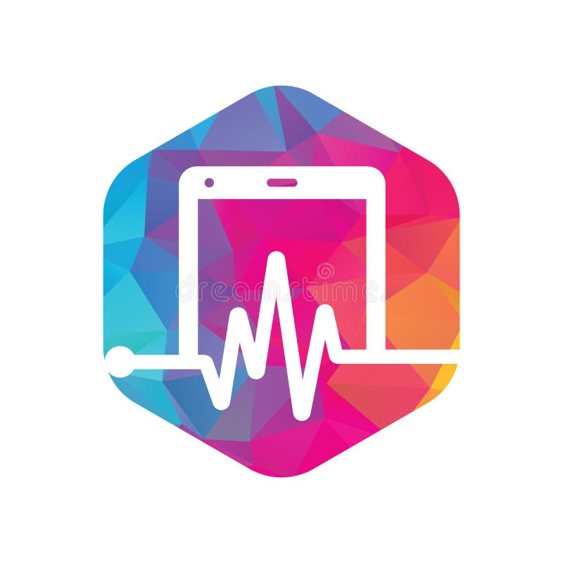 Pulse Mobile Phone Logo Template Design Stock Vector - Illustration of ...