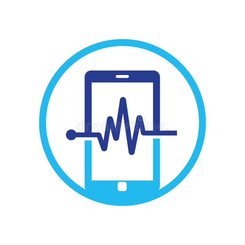 Pulse Mobile Phone Logo Template Design. Stock Vector - Illustration of ...