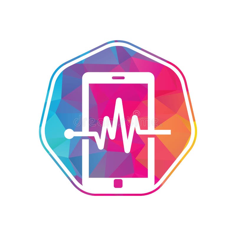 Pulse Mobile Phone Logo Template Design. Stock Vector - Illustration of ...