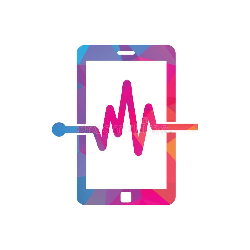 Pulse Mobile Phone Logo Template Design. Stock Vector - Illustration of ...