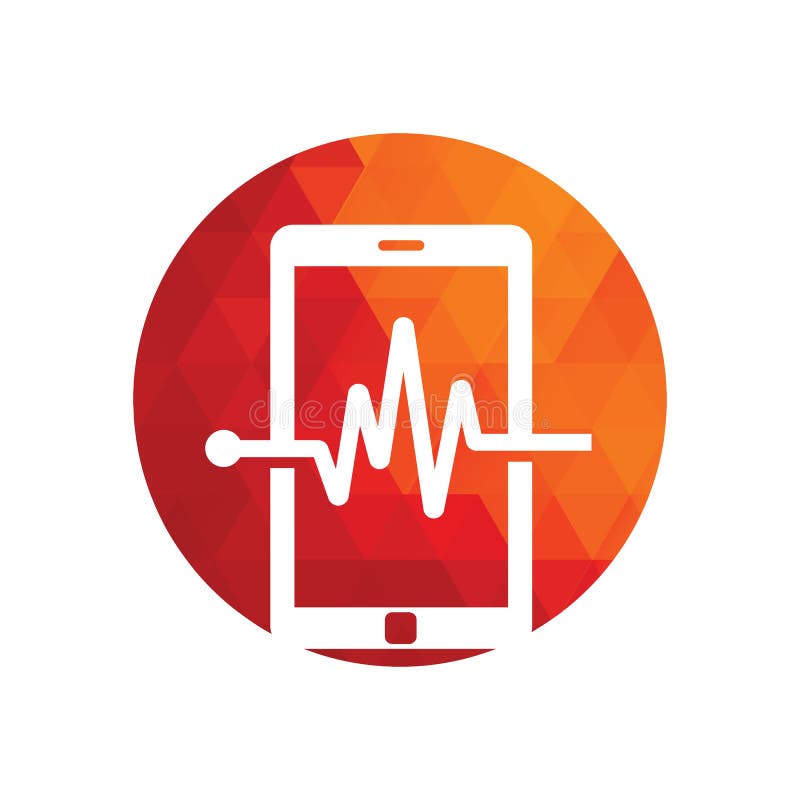 Pulse Mobile Phone Logo Template Design. Stock Vector - Illustration of ...