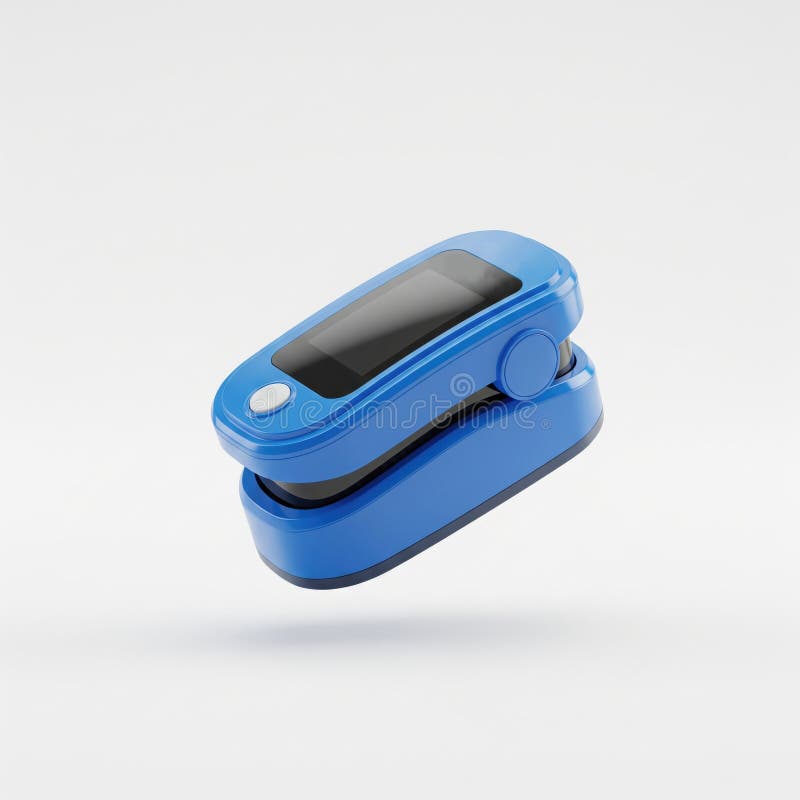 Pulse Oximeter with Blue Casing Stock Illustration - Illustration of ...
