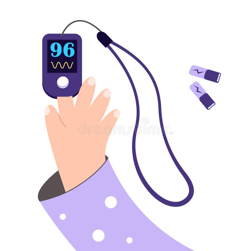 Pulse Oximeter on Finger. Digital Device To Measure Oxygen Saturation ...