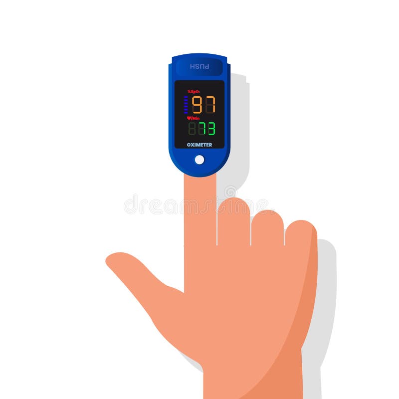 Pulse Oximeter on Finger. Measurement of Pulse and Saturation of Blood ...