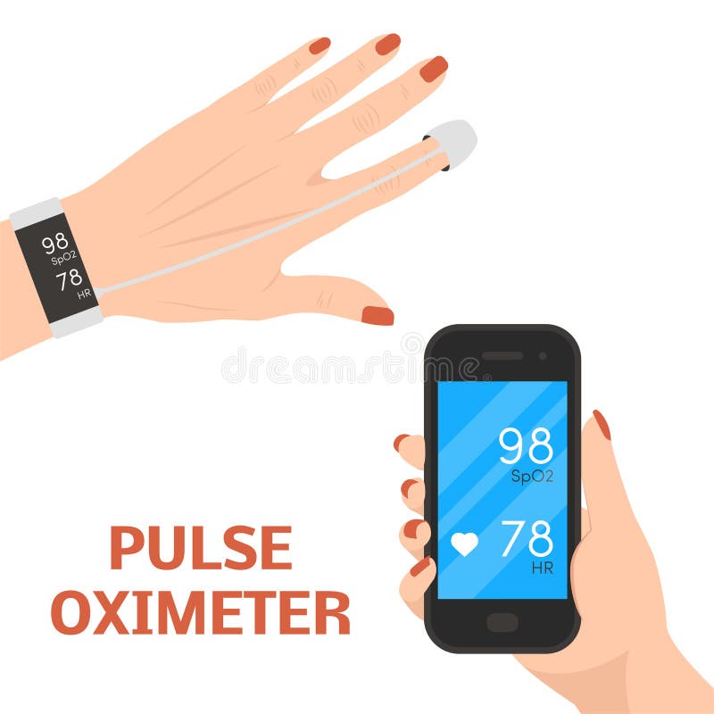 Pulse oximeter vector stock illustration. Illustration of monitoring ...