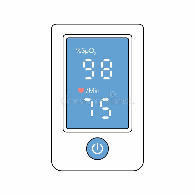 Pulse Oximeter with Normal Value on Hand Stock Vector - Illustration of ...