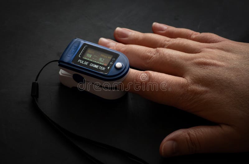 Pulse Oximeter Self Check Blood Oxygen Saturation Stock Image - Image ...