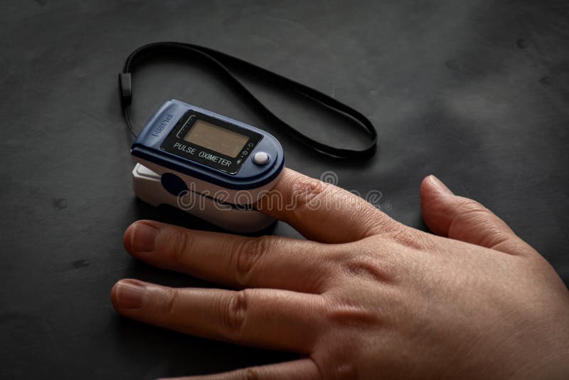 Pulse Oximeter Self Check Blood Oxygen Saturation Stock Image - Image ...
