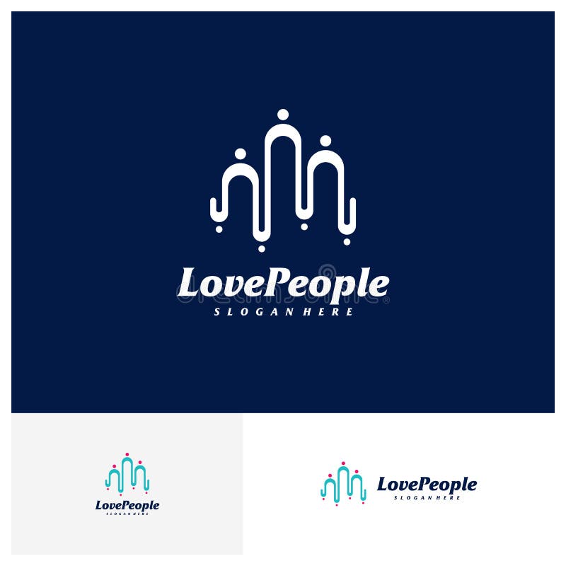 Pulse People Logo Design Template. People Logo Concept Vector Stock ...
